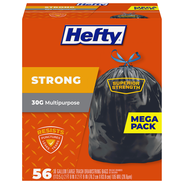 Save on Hefty Strong Multipurpose Large Trash Drawstring Bags 30 Gallon ...