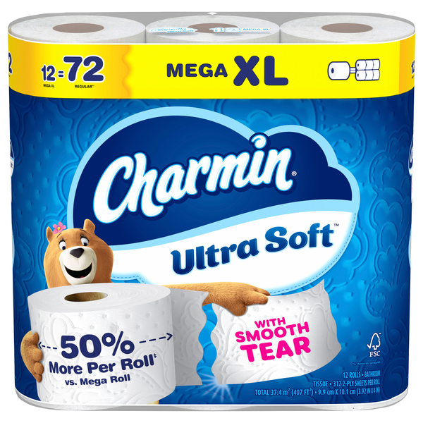 Save on Charmin Ultra Soft Mega XL Roll 2-Ply Toilet Paper Order Online ...