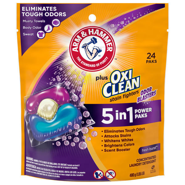 Save on Arm & Hammer Plus OxiClean Fresh Burst 5-in-1 Power Paks Laundry Detergent Order Online ...