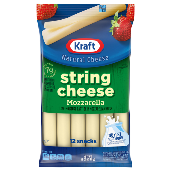 Save on Kraft Natural Mozzarella String Cheese - 12 ct Order Online Delivery | GIANT