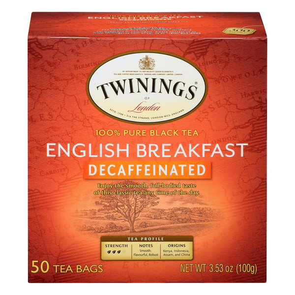 Save on Twinings of London English Breakfast Black Tea Bags Decaffeinated Order Online Delivery ...