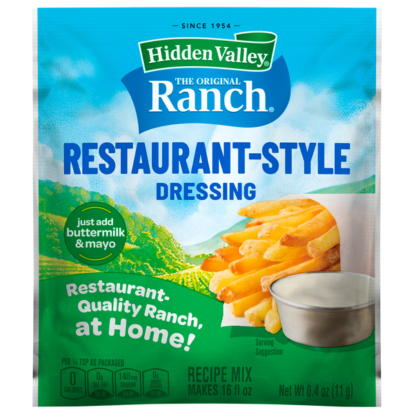 Save on Hidden Valley Restaurant-Style Ranch Dressing Recipe Mix Packet ...