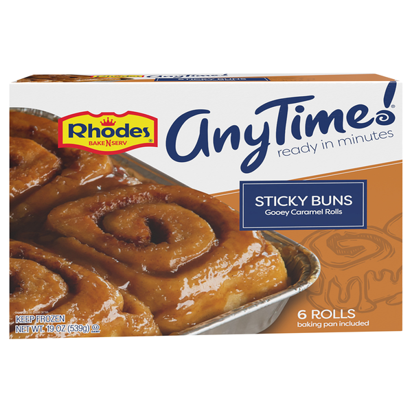 Save on Rhodes AnyTime! Sticky Buns with Caramel - 6 ct Frozen Order ...