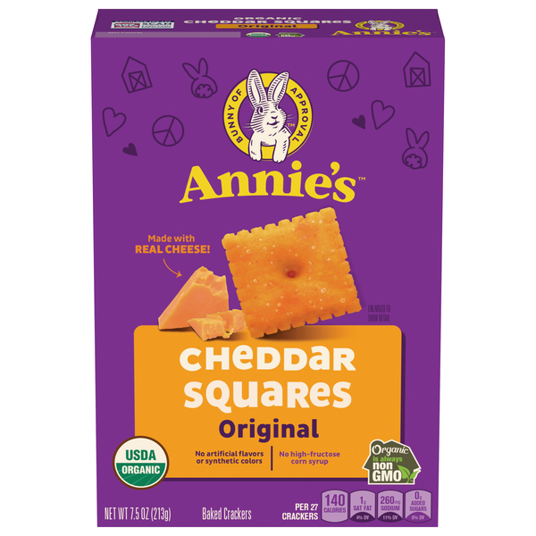 Save on Annie's Organic Cheddar Cheese Squares Baked Crackers Order ...