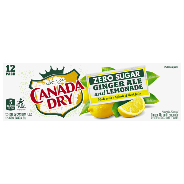 Save on Canada Dry Zero Sugar Ginger Ale & Lemonade Soda Caffeine Free ...