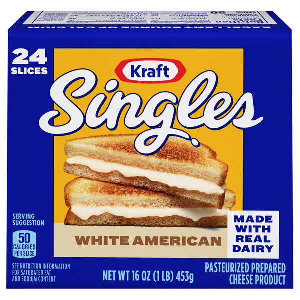 Save on Kraft Singles White American Cheese Slices - 24 ct Order Online ...