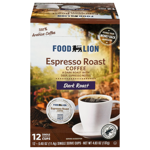 Save on Food Lion Espresso Dark Roast Single Serve Coffee Cups Order ...