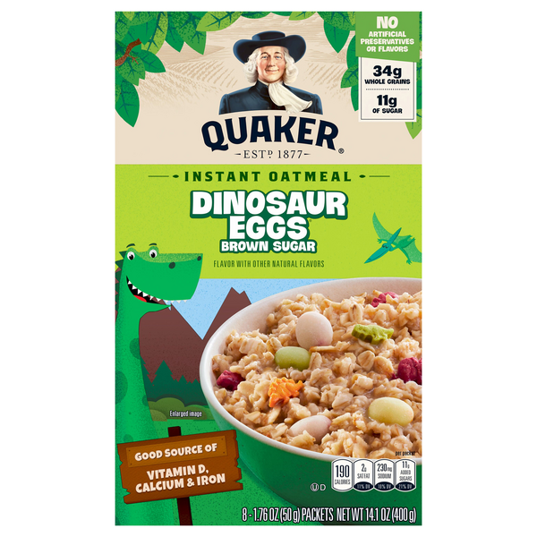 Save On Quaker Dinosaur Eggs Brown Sugar Instant Oatmeal 8 Ct Order Online Delivery Giant