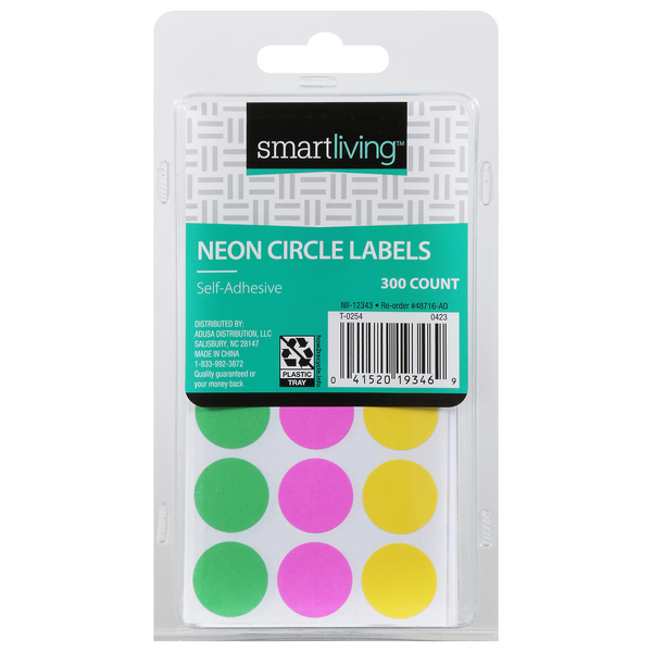 Save on Smart Living Labels Neon Circle Self-Adhesive Order Online ...