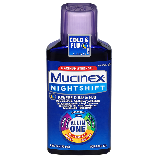 Save on Mucinex Nightshift Severe Cold & Flu Maximum Strength 12+ Order ...