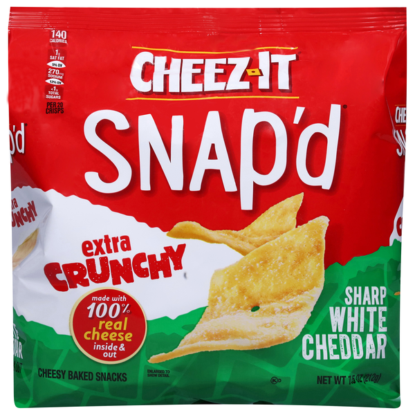 Save on Cheez-It Snap'd Sharp White Cheddar Cheesy Baked Crackers Order ...