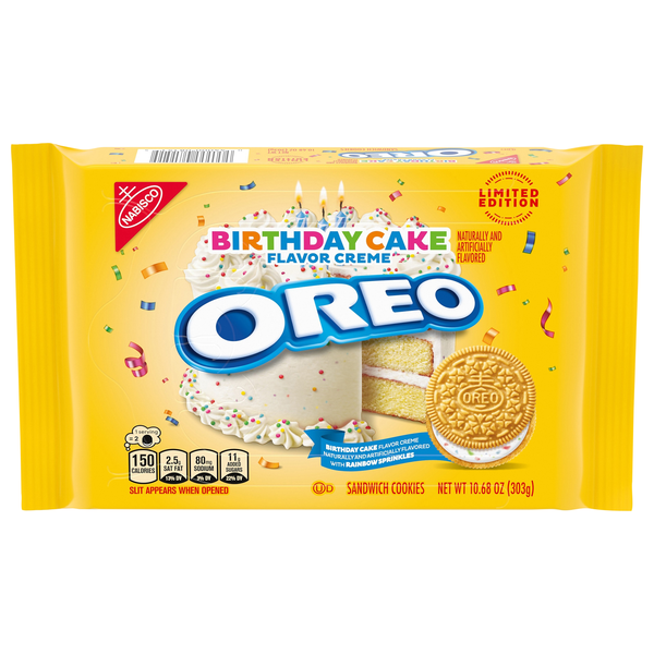 Save on OREO Limited Birthday Cake Creme Golden Sandwich Cookies Order ...