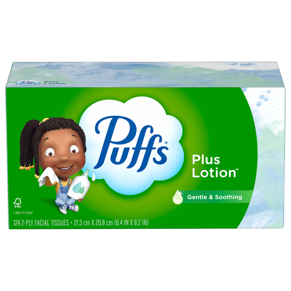 Save on Puffs Plus Lotion 2-Ply Facial Tissue Flat Box Order Online ...