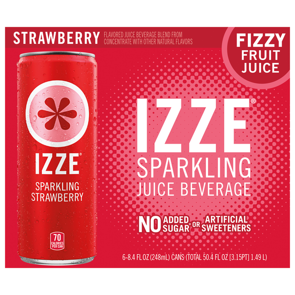 Save on IZZE Sparkling Strawberry Juice Beverage - 6 pk Order Online Delivery | GIANT