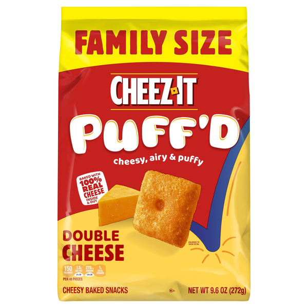 Save on Cheez-It Puff'd Double Cheese Cheesy Baked Crackers Family Size ...