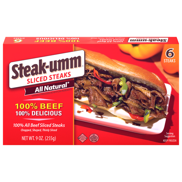 Save on Steak-Umm Sliced Beef Sandwich Steaks - 6 ct Frozen Order ...