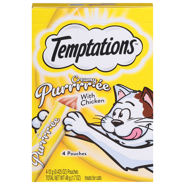 Save on Temptations Creamy Puree with Chicken Cat Treats - 4 ct Order ...