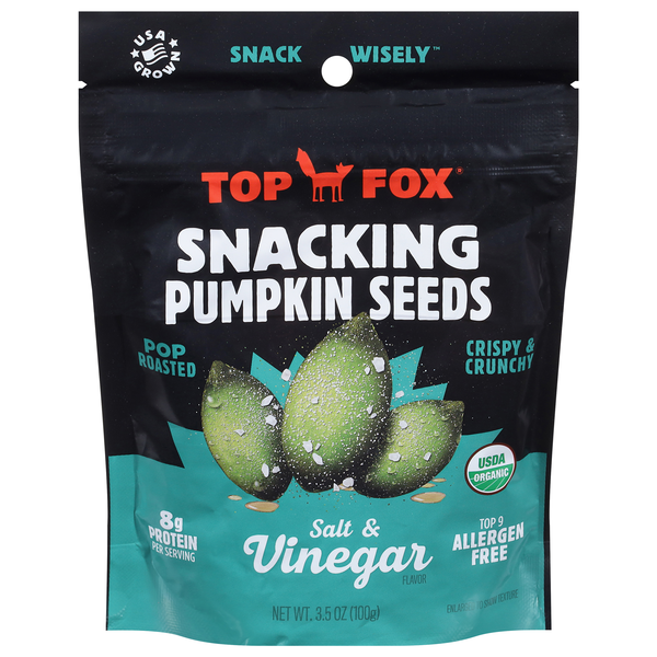 Save on Top Fox Pop-Roasted Salt & Vinegar Pumpkin Seeds Order Online ...