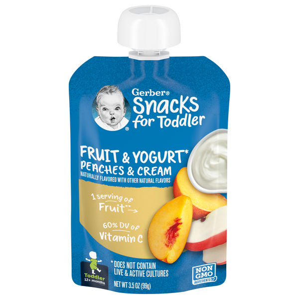Save on Gerber Snacks Toddler Peaches & Cream Fruit & Yogurt Order ...