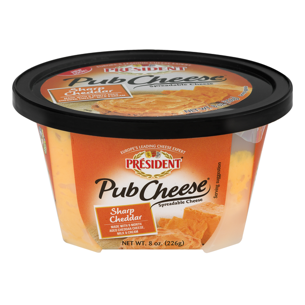Save on President Sharp Cheddar Spreadable Pub Cheese Order Online ...