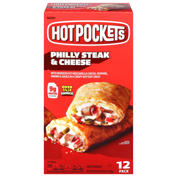 Save on HOT POCKETS Philly Steak & Cheese Seasoned Crust Sandwiches ...