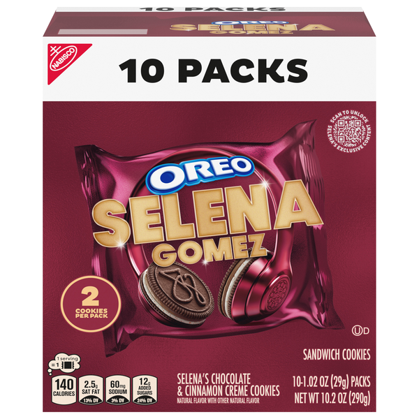 Save on Oreo Selena Gomez Cinnamon Creme Chocolate Sandwich Cookies - 10 ct Order Online ...