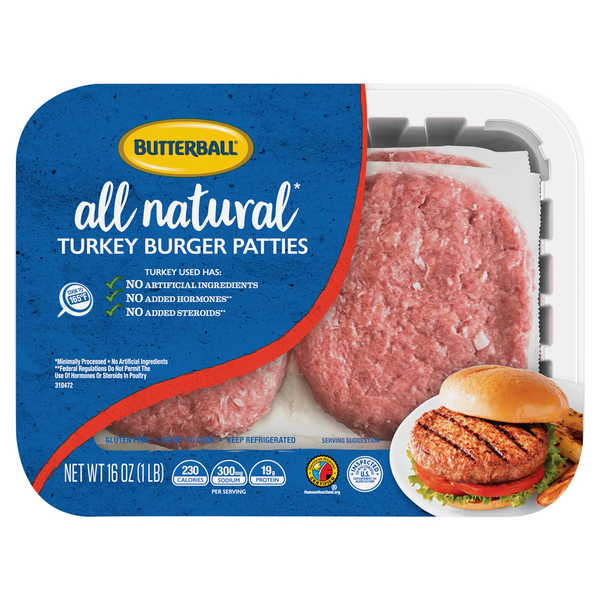 Save on Butterball Turkey Burger Patties All Natural - 4 ct Order ...
