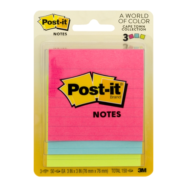 Save On 3M Post it Notes Ruled Assorted Colors 3 X 3 Inch 50 Sheets 