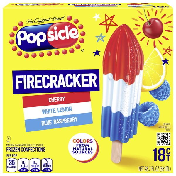 Save on Popsicle Firecracker Cherry White Lemon Blue Raspberry Ice Pops ...