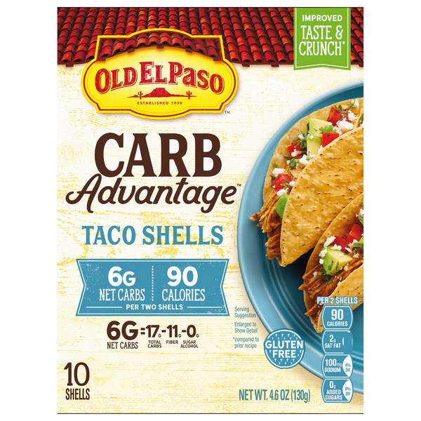 Save on Old El Paso Carb Advantage Gluten Free Hard Taco Shells - 10 ct ...