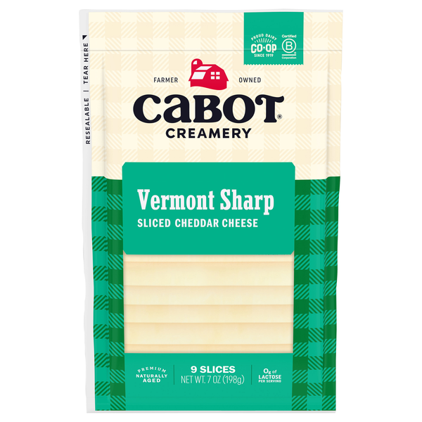 Save on Cabot Creamery Aged Vermont Sharp Cheddar Cheese Slices - 9 ct Order Online Delivery | Giant