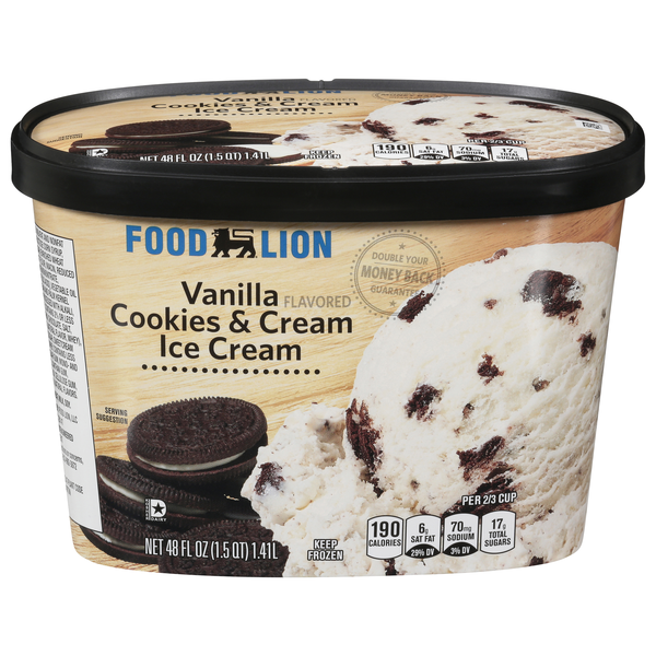 Save on Food Lion Vanilla Cookies & Cream Ice Cream Order Online ...