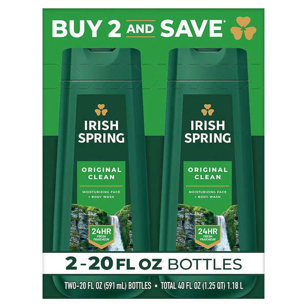 Save on Irish Spring Men Original Clean Moisturizing Face & Body Wash ...