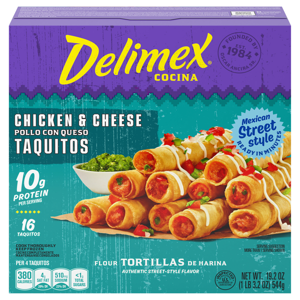 Save on Delimex Chicken & Cheese Flour Taquitos - 16 ct Frozen Order ...