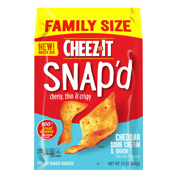Save on Cheez-It Snap'd Cheesy Baked Snack Crackers Cheddar Sour Cream ...