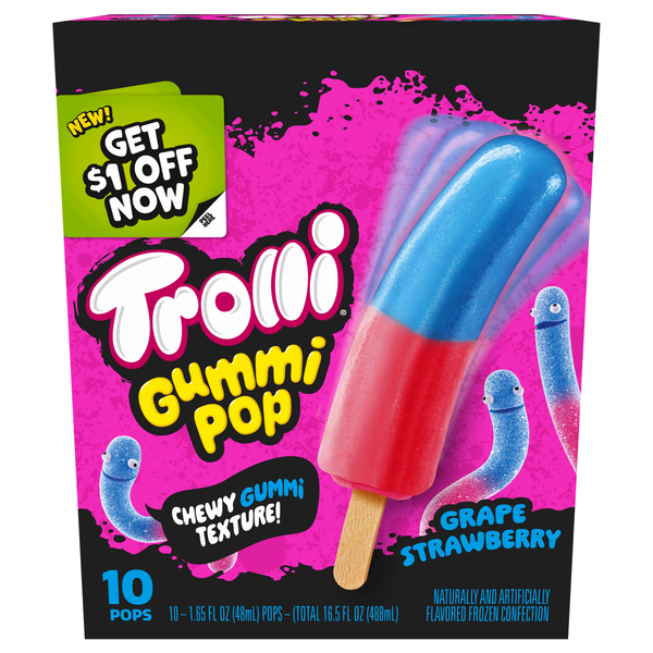 Save on Trolli Grape Strawberry Gummi Pops - 10 ct Frozen Order Online ...