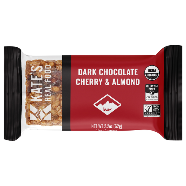 Save on Kate's Real Food Dark Chocolate Cherry Almond Bar Order Online ...