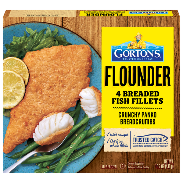 Save on Gorton's Wild Caught Breaded Flounder Fish Fillets - 4 ct ...
