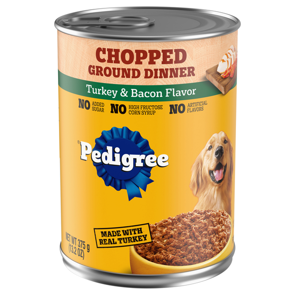 Save on PEDIGREE Chopped Ground Dinner with Turkey & Bacon Adult Wet ...