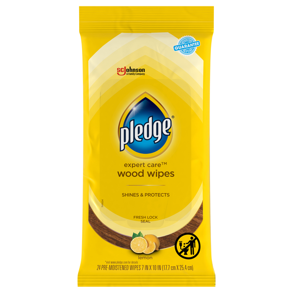 Save on Pledge Expert Care Lemon Wood Wipes Order Online Delivery | Giant