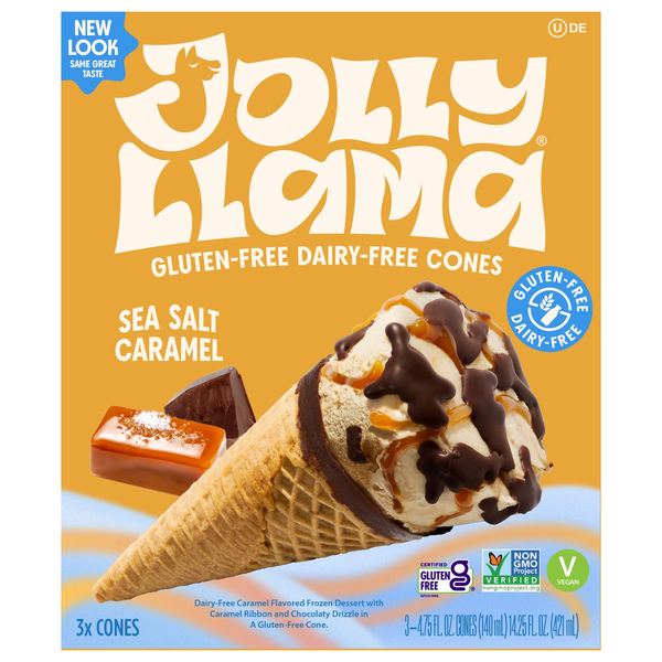 Save on Jolly Llama Gluten & Dairy Free Sea Salt Caramel Sundae Cones ...