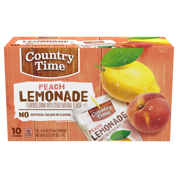 Save on Country Time Peach Lemonade Ready to Drink Pouches - 10 pk ...