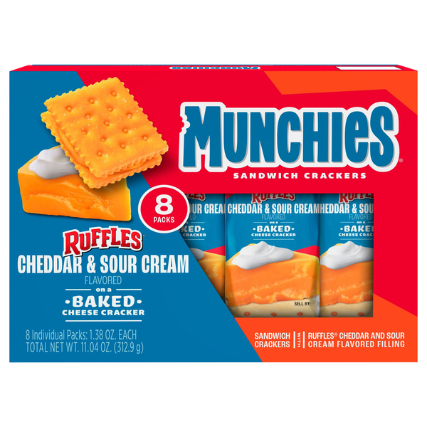 Save on Munchies Ruffles Cheddar & Sour Cream Flavored Sandwich Crackers - 8 ct Order Online ...