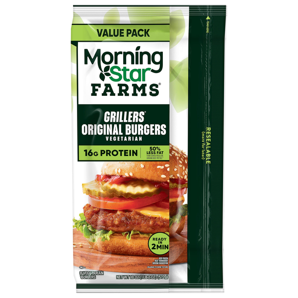 Save on MorningStar Farms Plant-Based Original Grillers Veggie Burgers ...