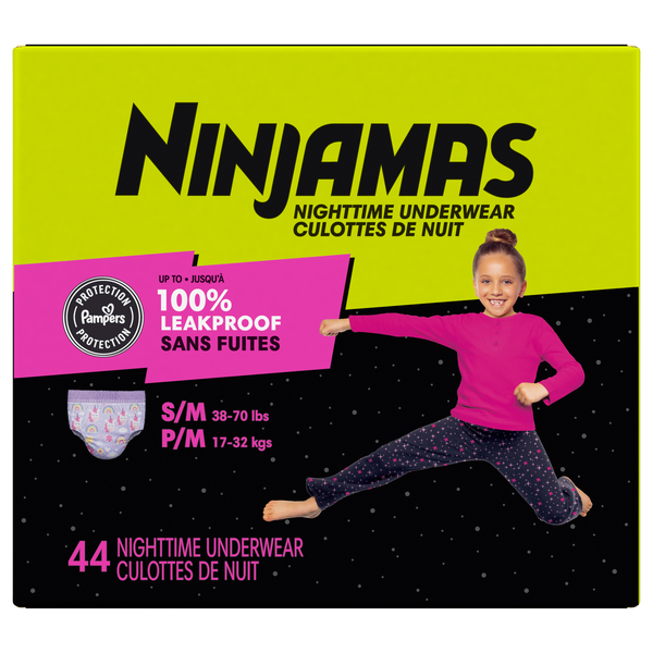 Save on Ninjamas Girls S/M Nighttime Underwear 38-70 lb Order Online ...