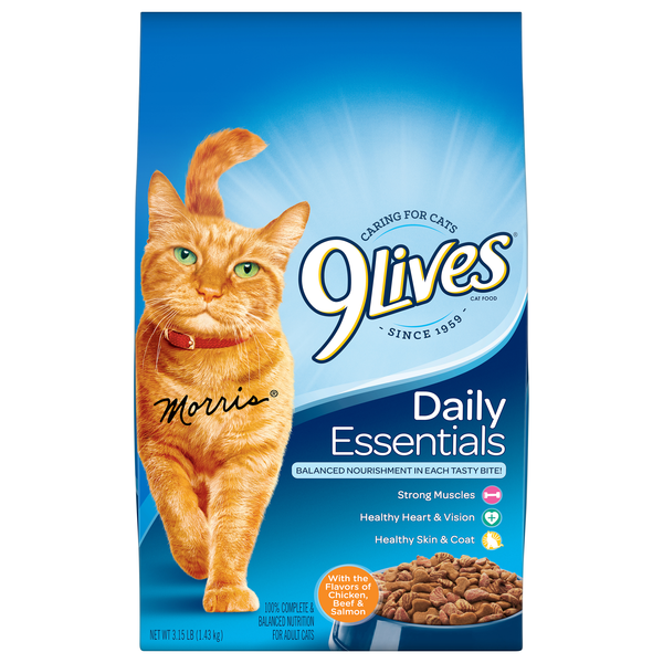 Save on 9Lives Daily Essentials Chicken Beef & Salmon Adult Dry Cat ...