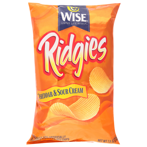 Save on Wise Ridgies Cheddar & Sour Cream Ridged Potato Chips Order ...
