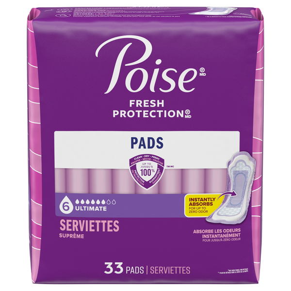 Save on Poise Incontinence Pads Ultimate Regular Length Order Online ...