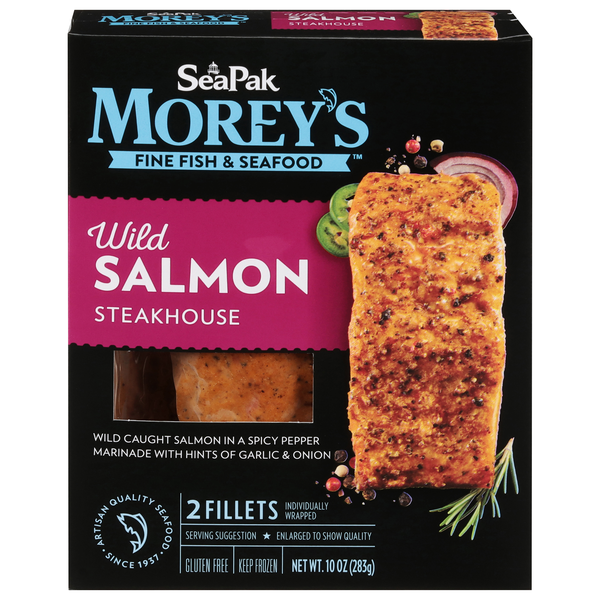 Save on SeaPak Morey's Steakhouse Wild Salmon Frozen Order Online ...