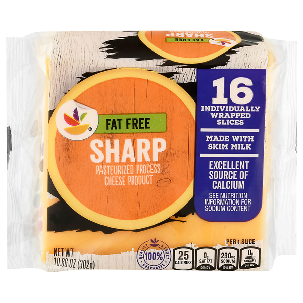 Save on Giant Singles Fat Free Sharp Cheddar Cheese Slices - 16 ct ...